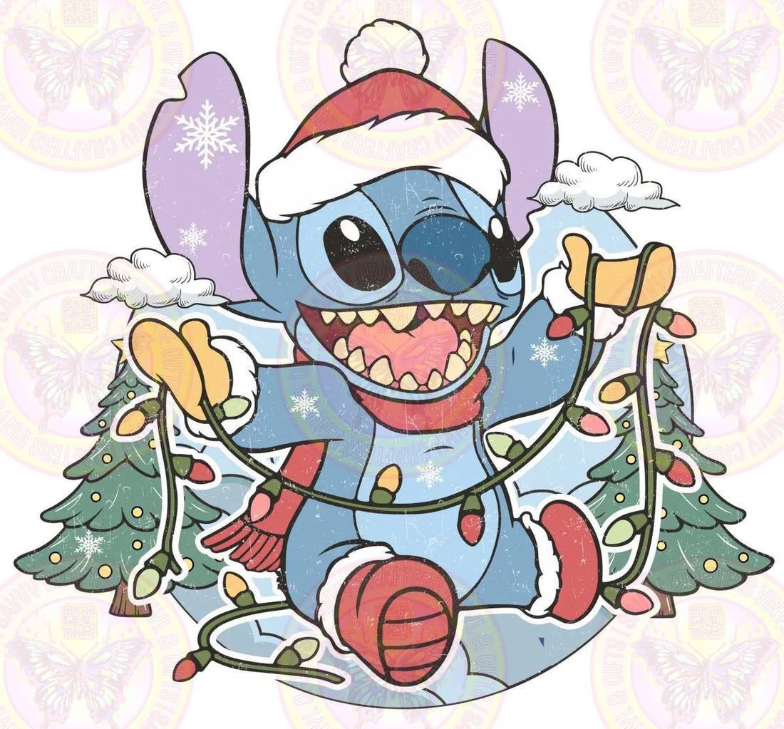 Cartoon Little Blue Alien Christmas Lights – Savvy Crafters Vinyl & Gifts