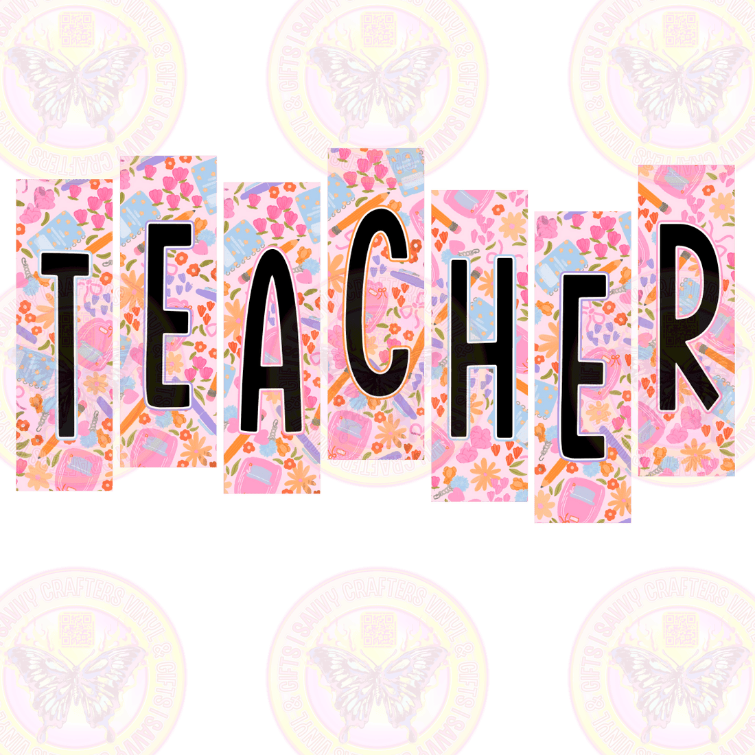 Two Tone Letters TEACHER – Savvy Crafters Vinyl & Gifts