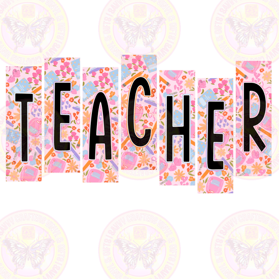 Two Tone Letters TEACHER – Savvy Crafters Vinyl & Gifts